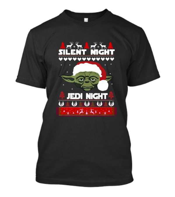 Silent Night Jedi Night Yoda Christmas Star Wars Sweater Holiday Reindeer T-Shirt
