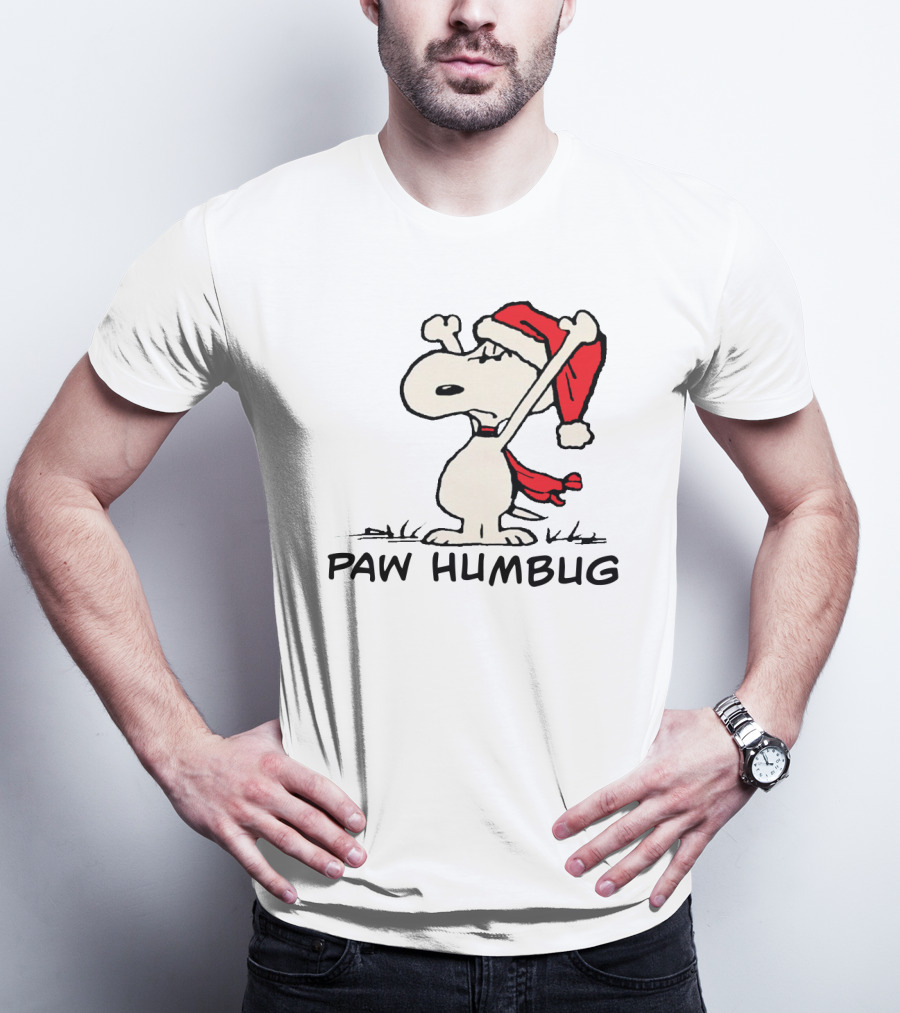Snoopy Paw Humbug Christmas Santa Hat T-Shirt
