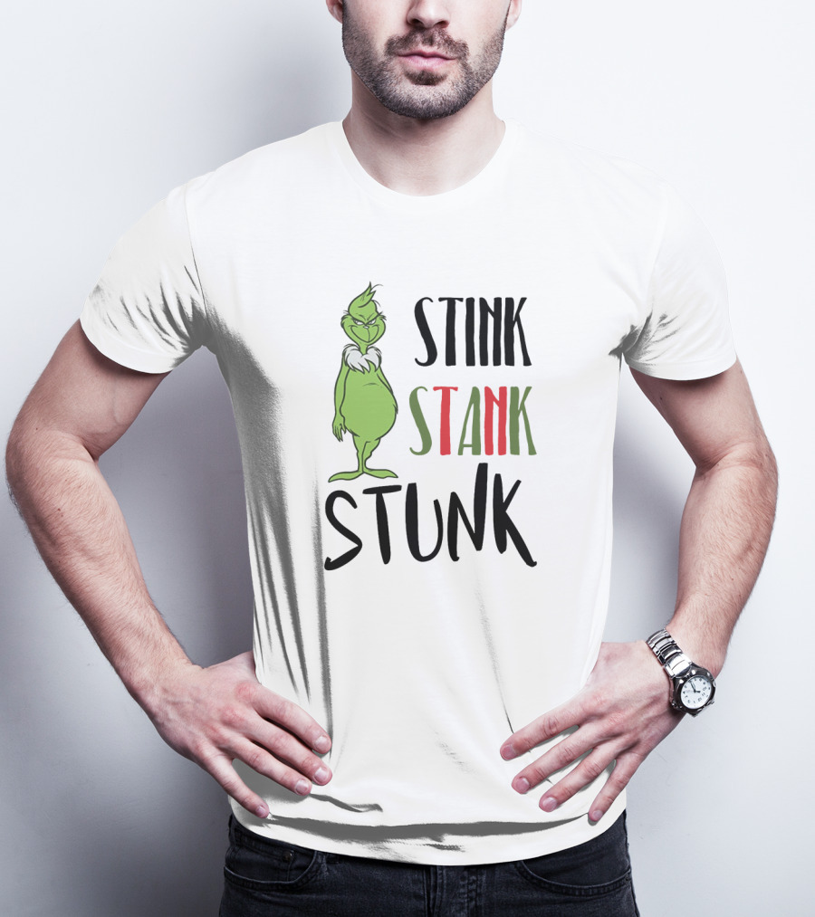 Stink Stank Stunk Grinch Iconic Green Character Phrase T-Shirt