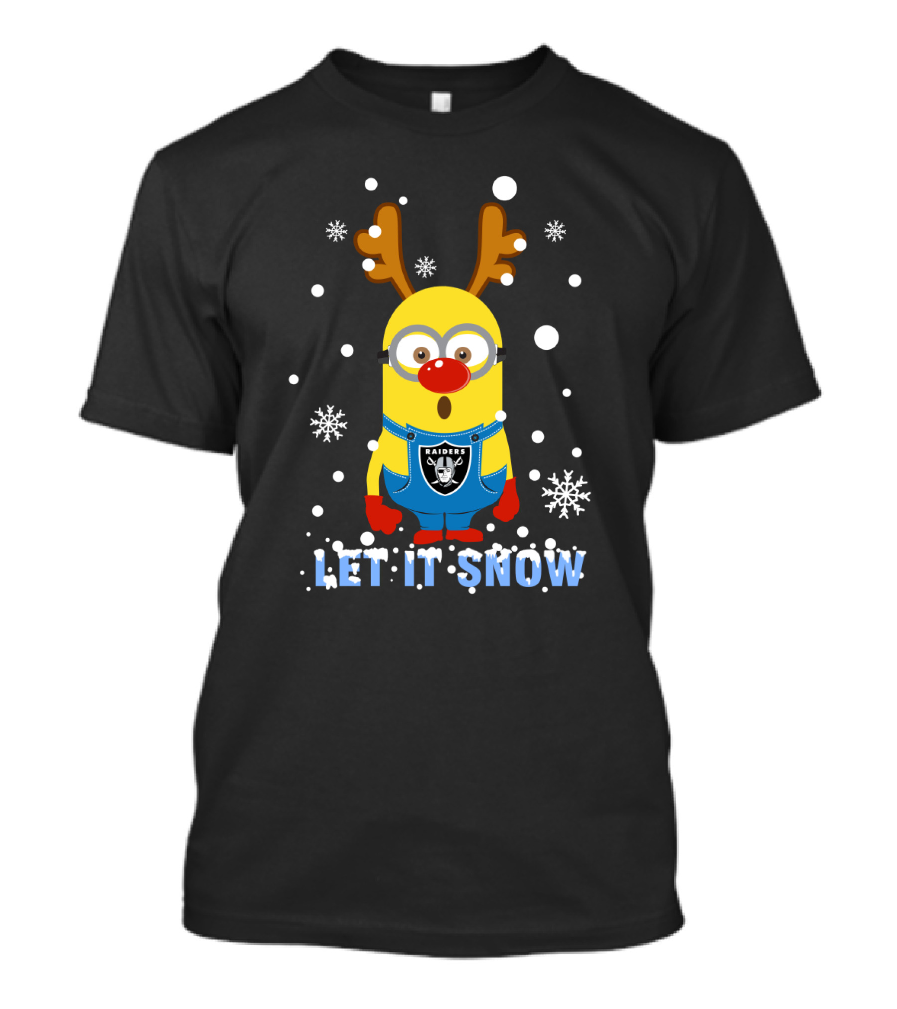 Let It Snow Xmas Oakland Raiders Minion Fans T-Shirt