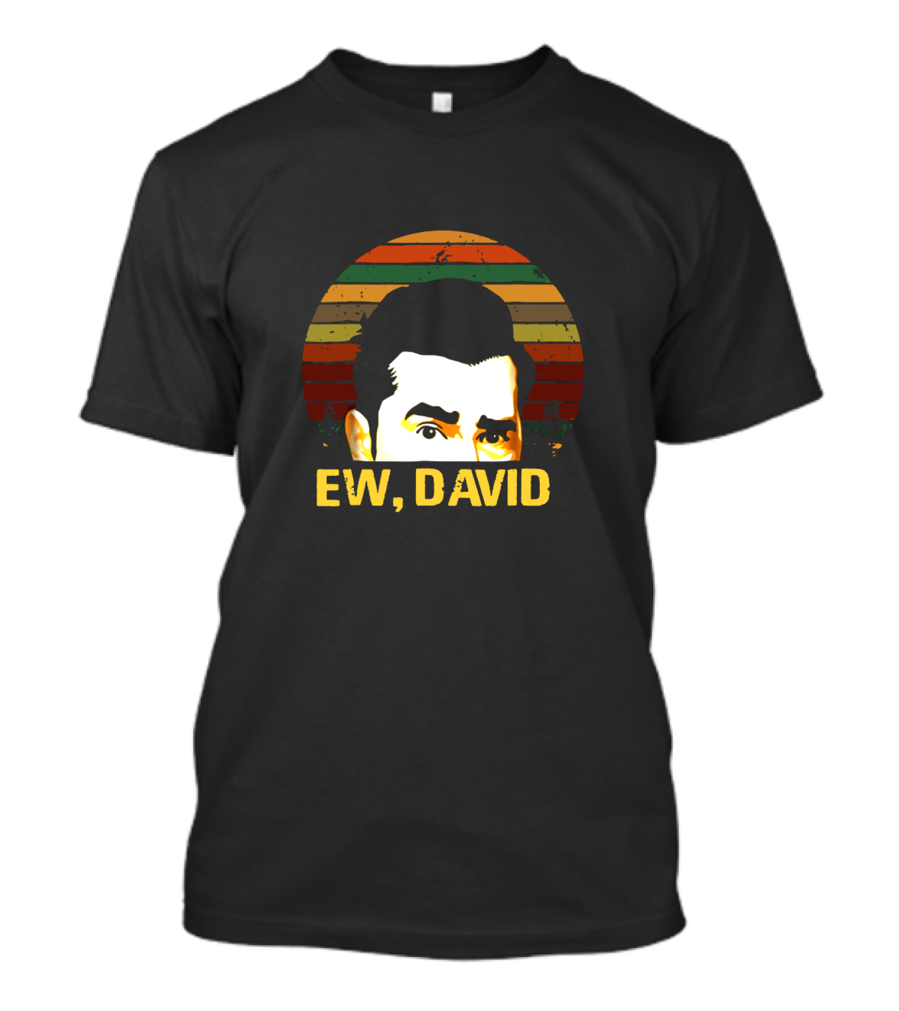 Retro Ew David Rose Multicolor Stripes Portrait T-Shirt