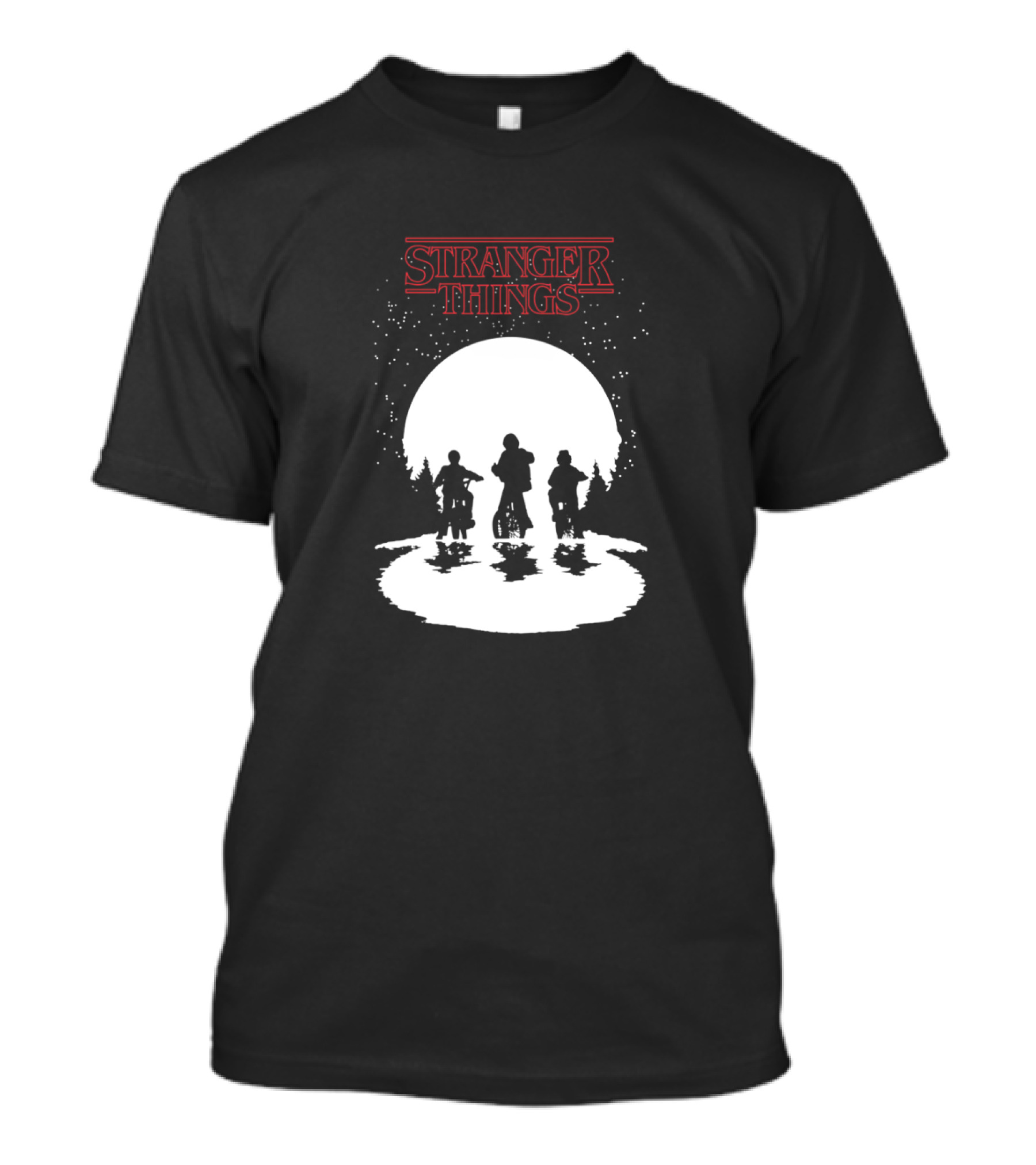 Stranger Things Moonlight Bike Adventure Silhouette T-Shirt