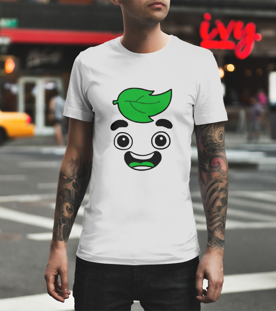 Guava Juice Leaf Head Character Face T-Shirt
