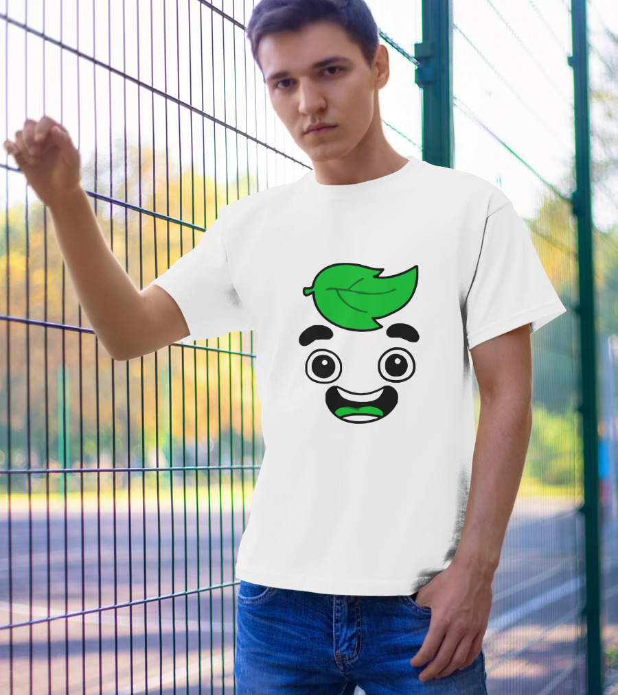 Guava Juice Leaf Head Character Face T-Shirt