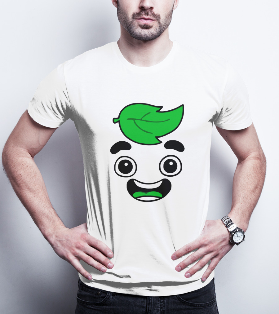 Guava Juice Leaf Head Character Face T-Shirt