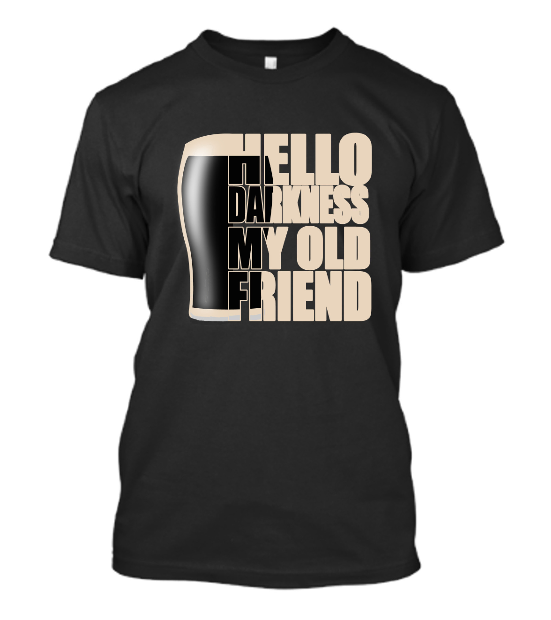 Hello Darkness My Old Friend Beer Glass T-Shirt