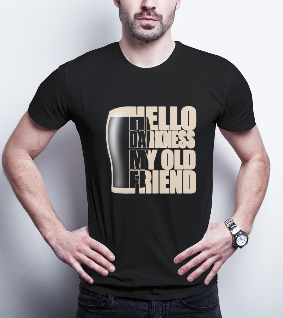 Hello Darkness My Old Friend Beer Glass T-Shirt
