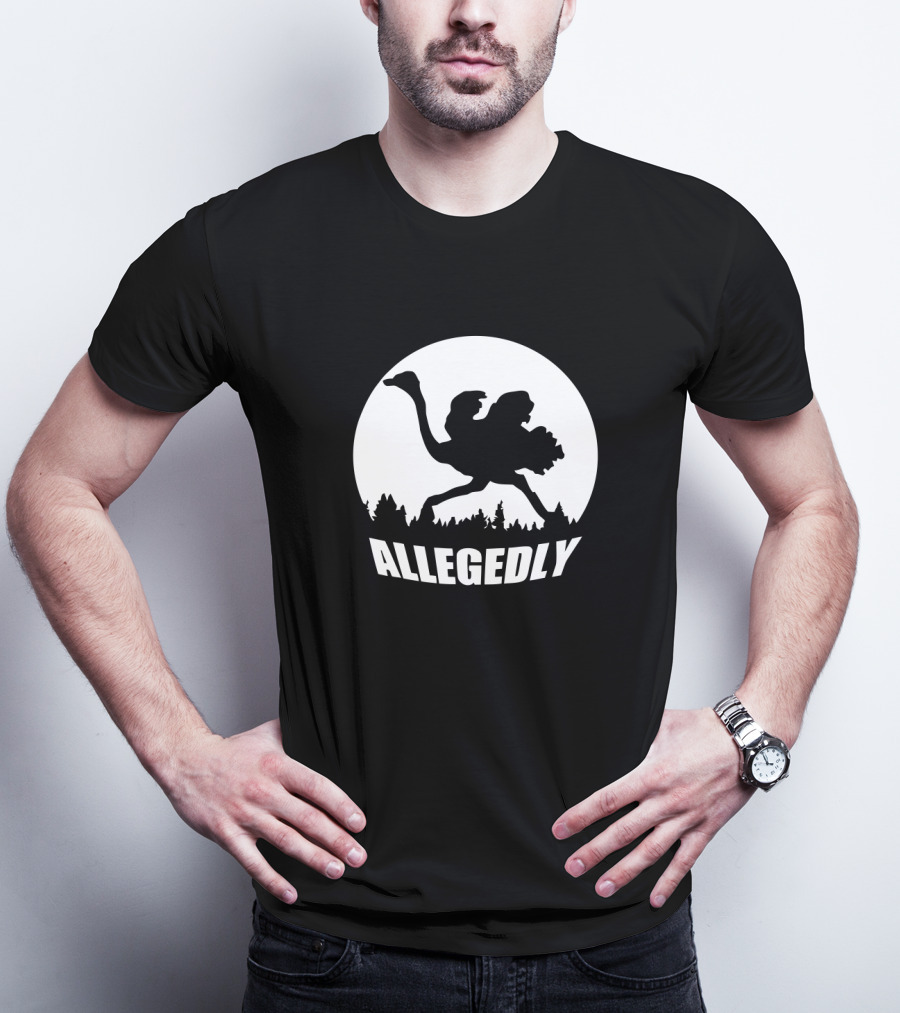 Allegedly Vintage Ostrich Bigfoot Silhouette Forest Moon T-Shirt