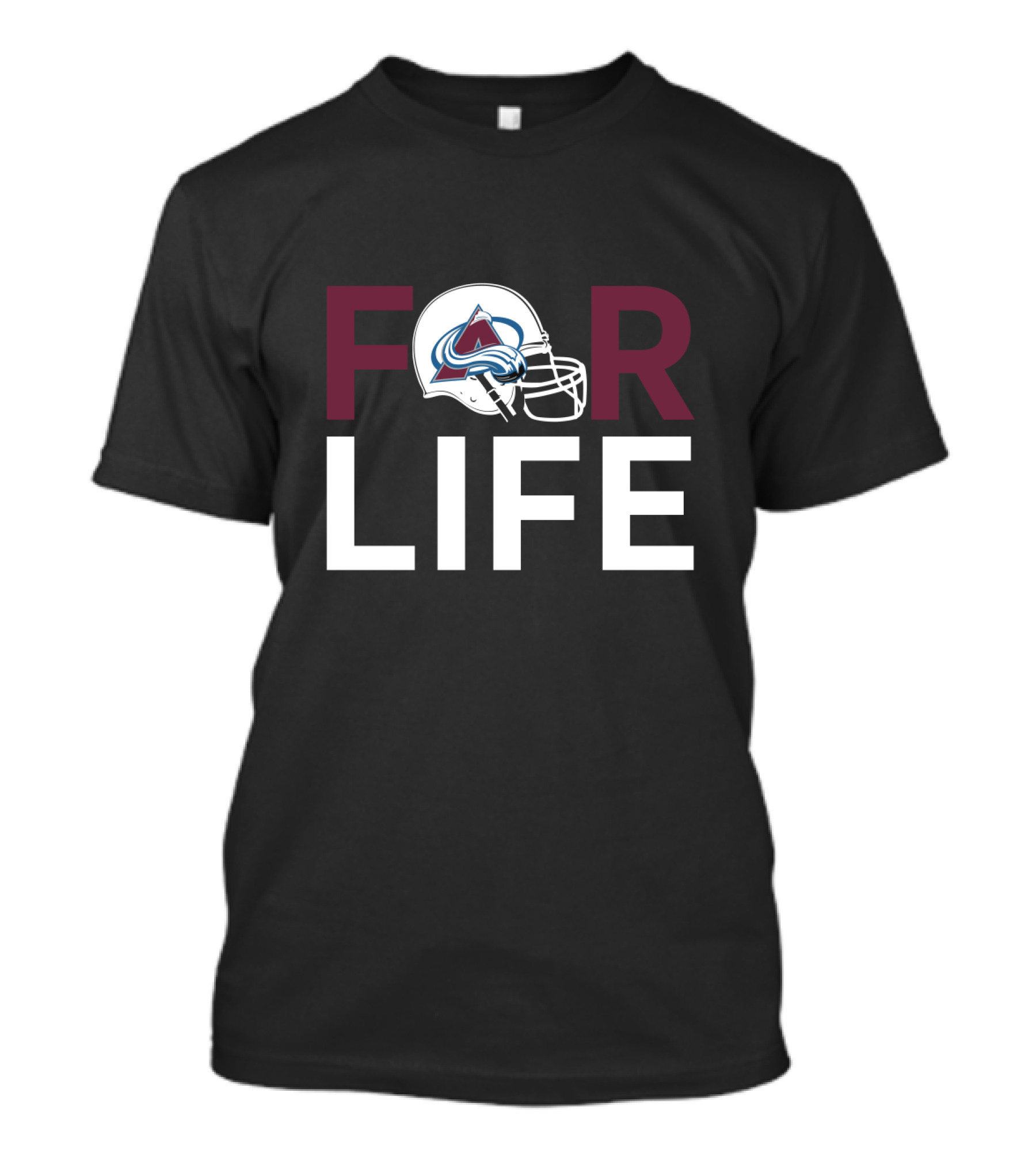 Colorado Avalanche Helmet Logo For Life T-Shirt