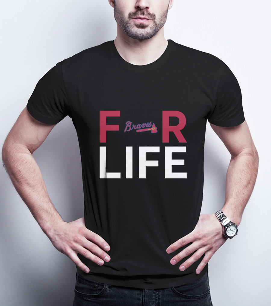 Braves Tomahawk Logo Between Bold For Life Atlanta Fans T-Shirt
