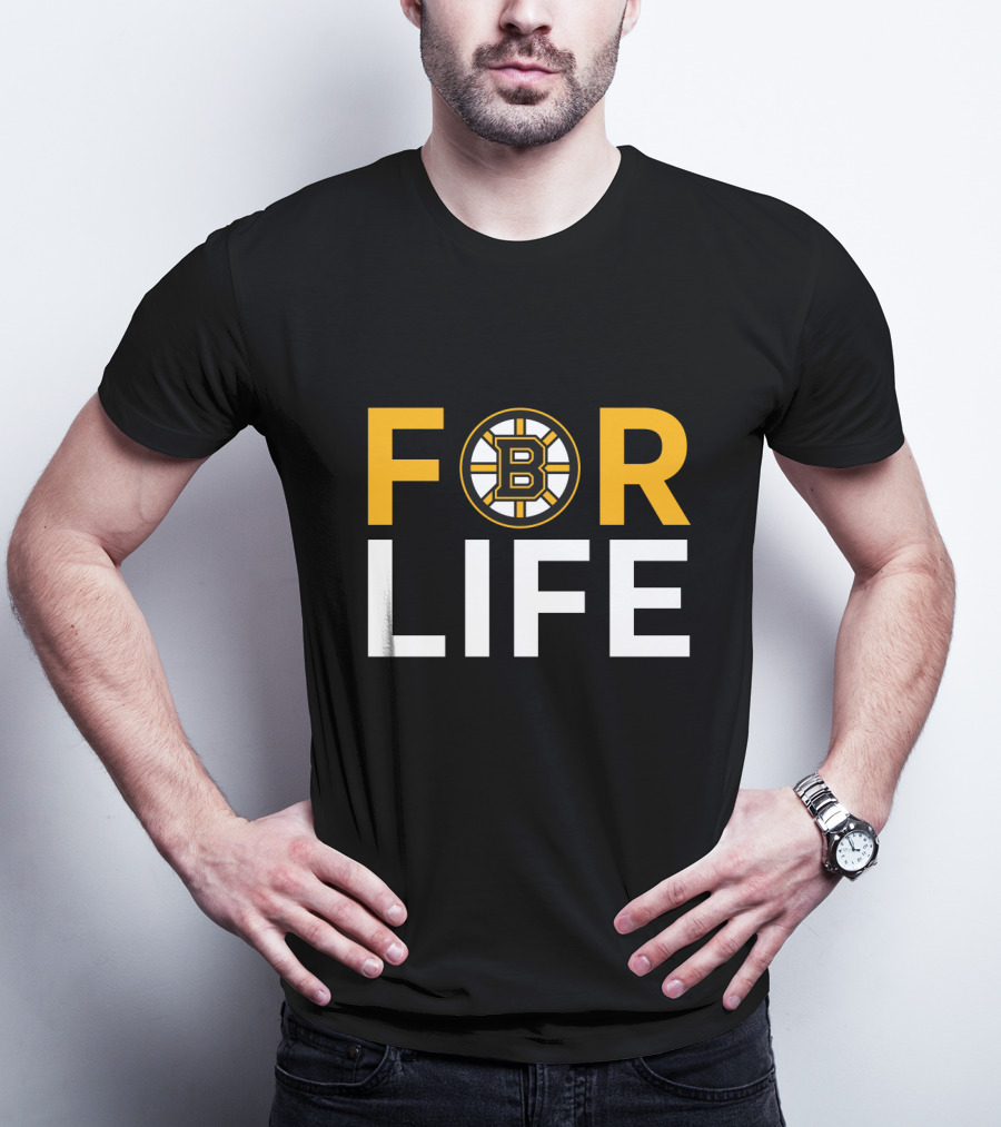 Boston Bruins 'For Life' Fan Loyalty Emblem T-Shirt