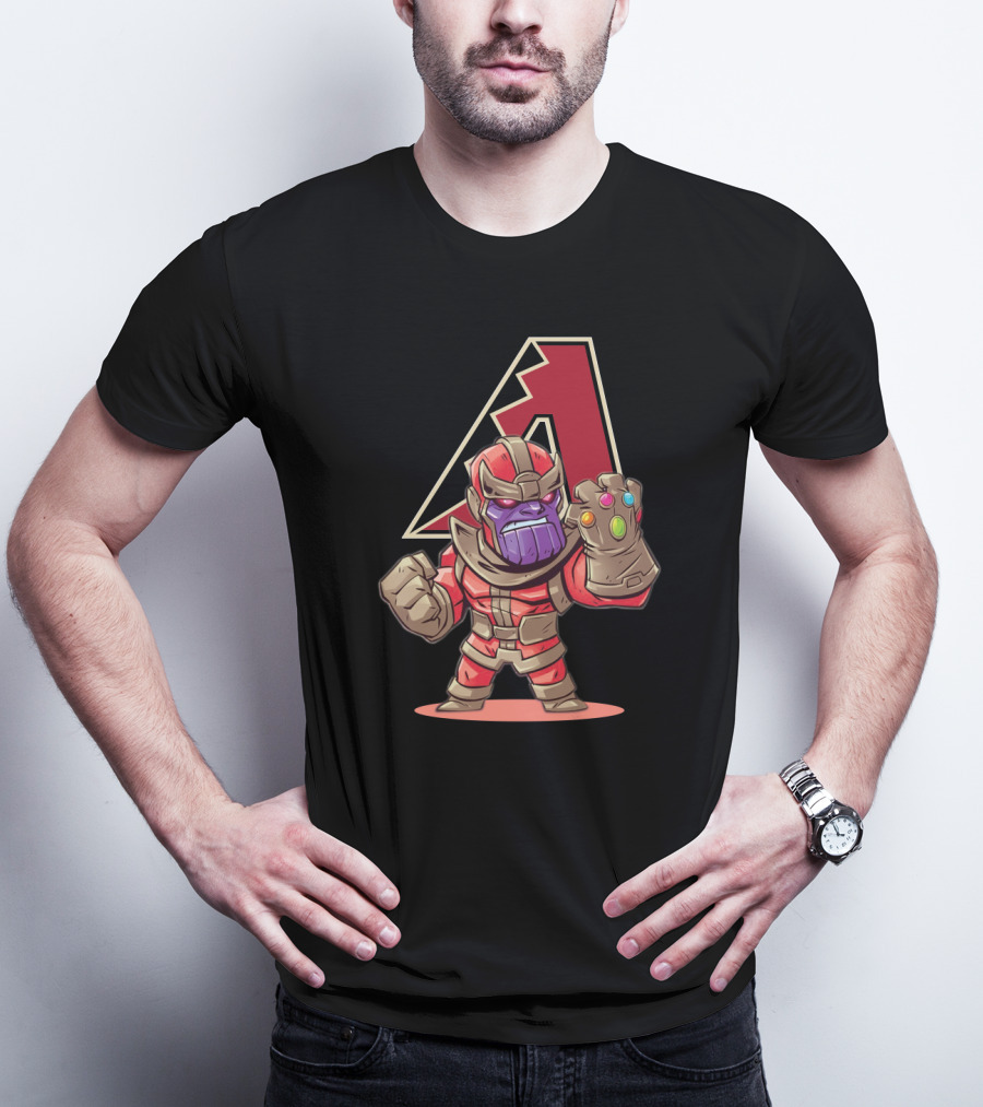 Arizona Diamondbacks Fans Featuring Thanos With Infinity Gauntlet And Team T-Shirt