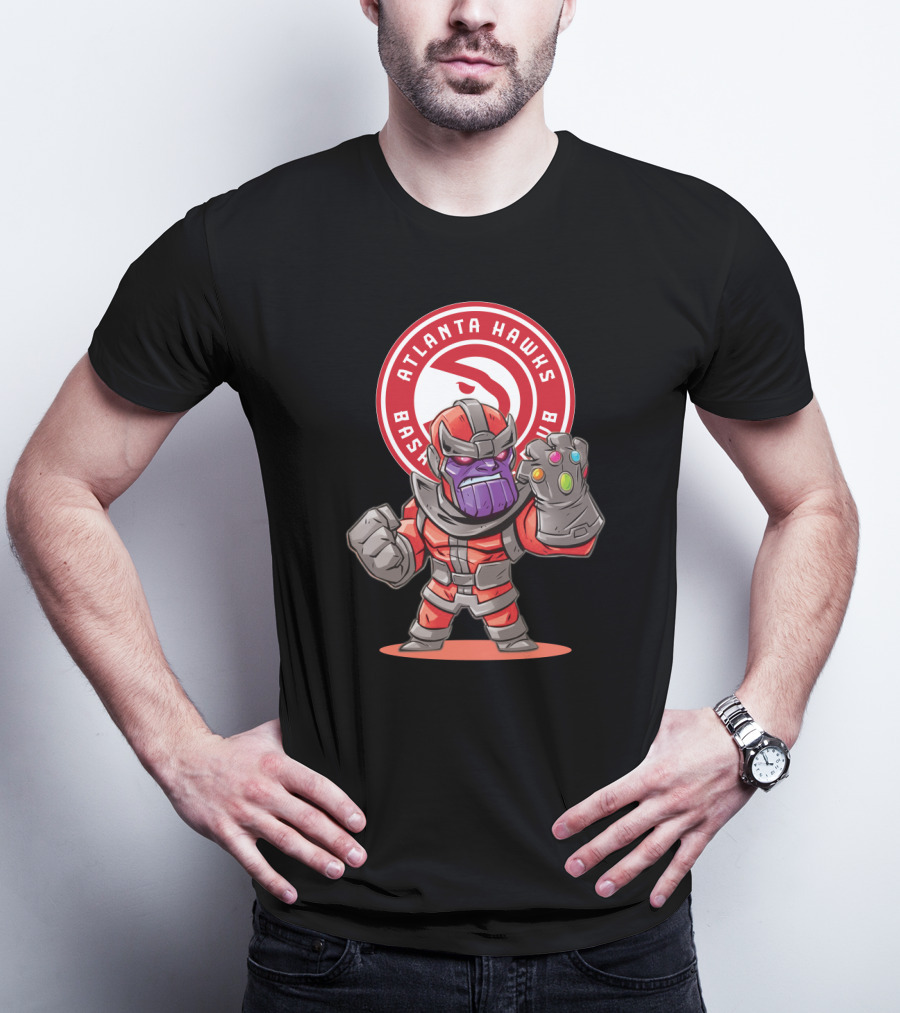 Atlanta Hawks Fans Thanos Basketball Crossover T-Shirt