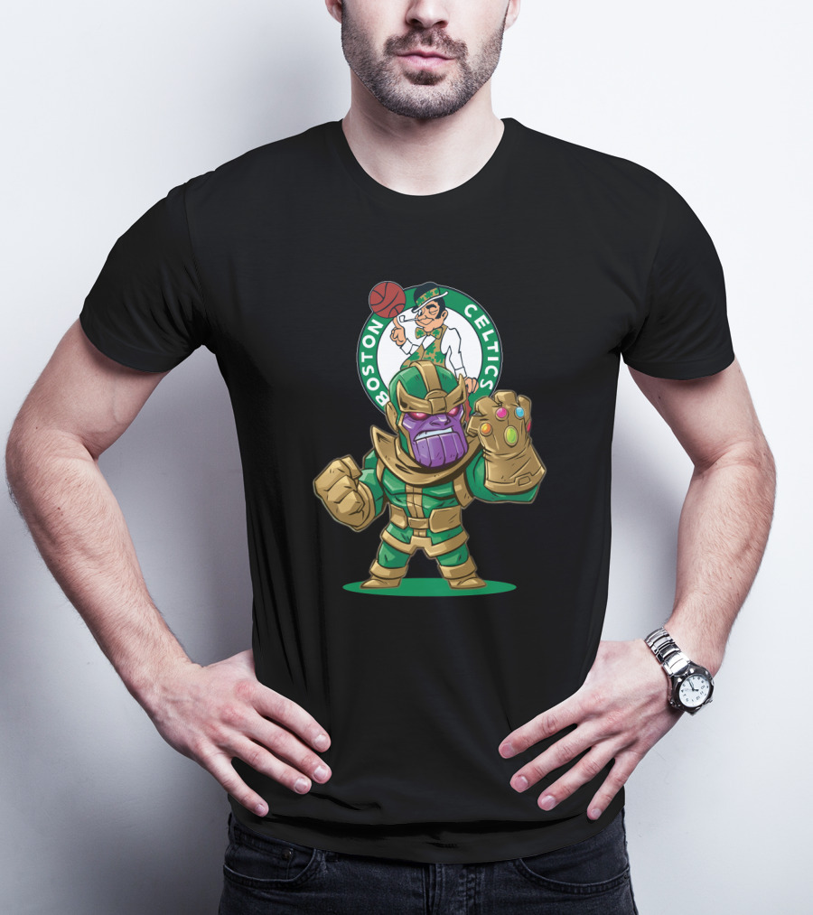 Boston Celtics Fans Infinity Gauntlet Mashup T-Shirt