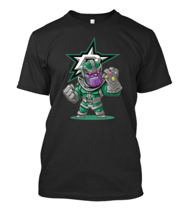 Dallas Stars Hockey Fans Thanos Mashup Infinity Gauntlet T-Shirt