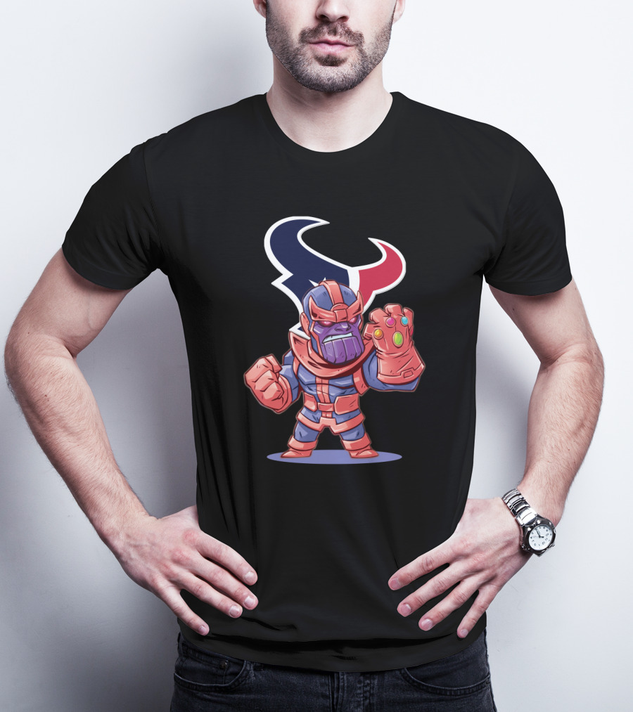 Thanos Infinity Gauntlet Houston Texans Fans Cartoon T-Shirt