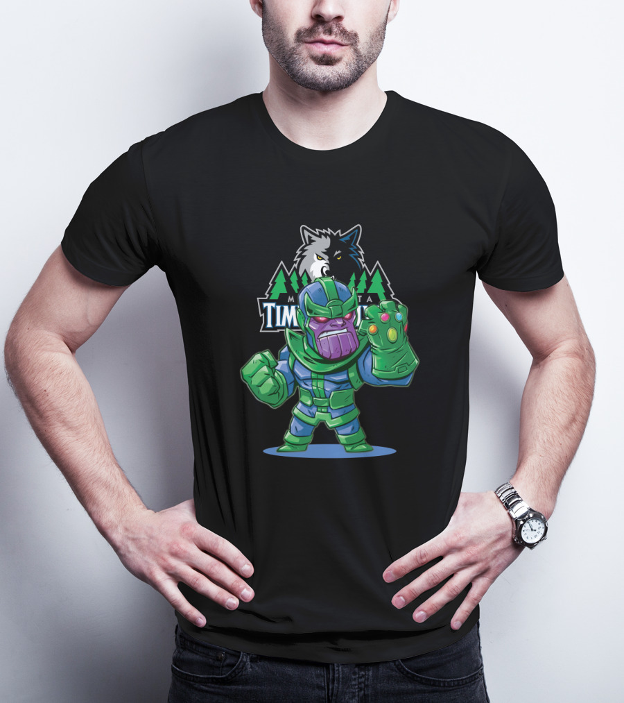 Thanos Crossover Minnesota Timberwolves Fans Avengers Comics Mashup T-Shirt