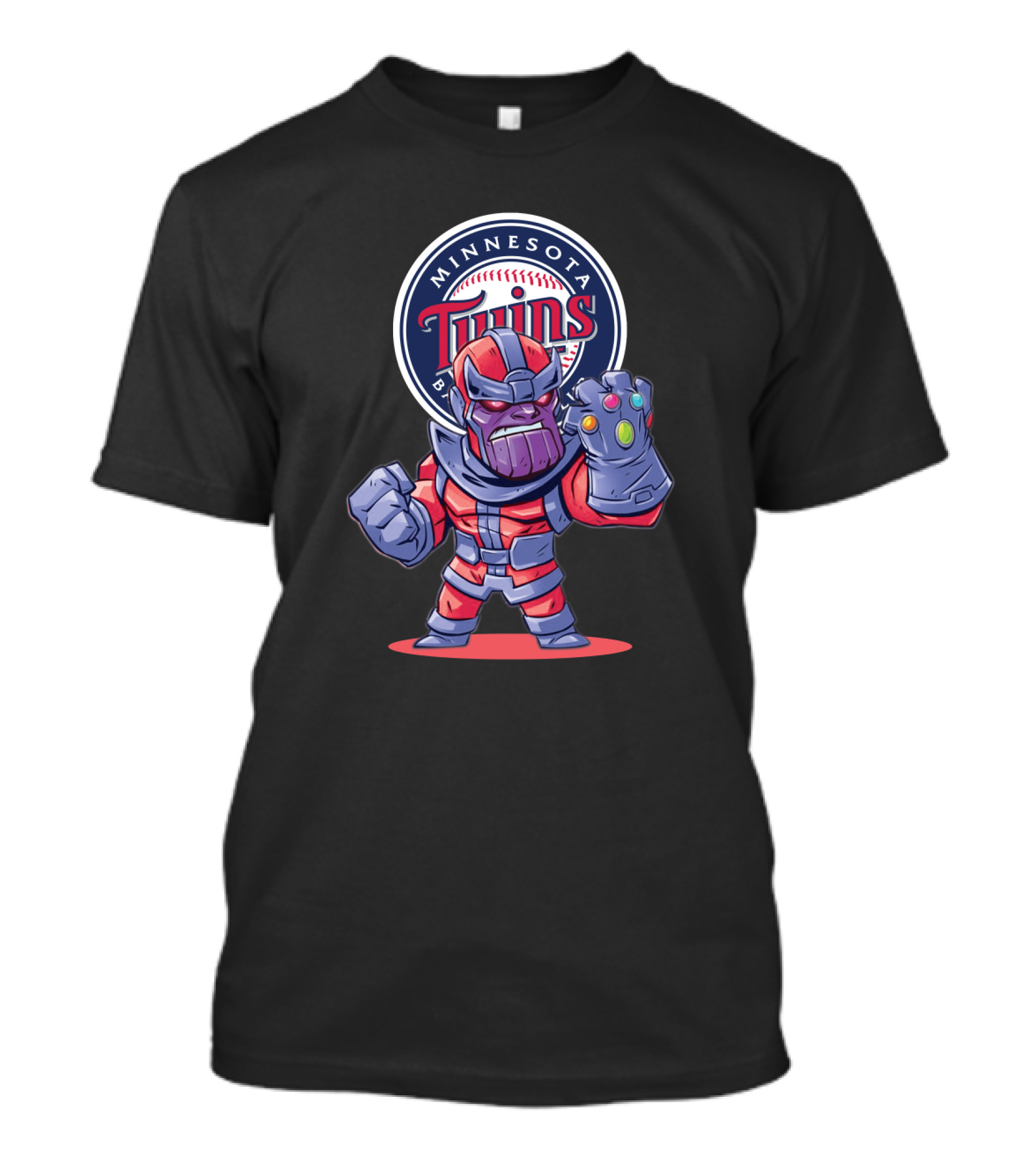 Minnesota Twins Baseball Fans Meet Thanos In Comic Style Crossover T-Shirt