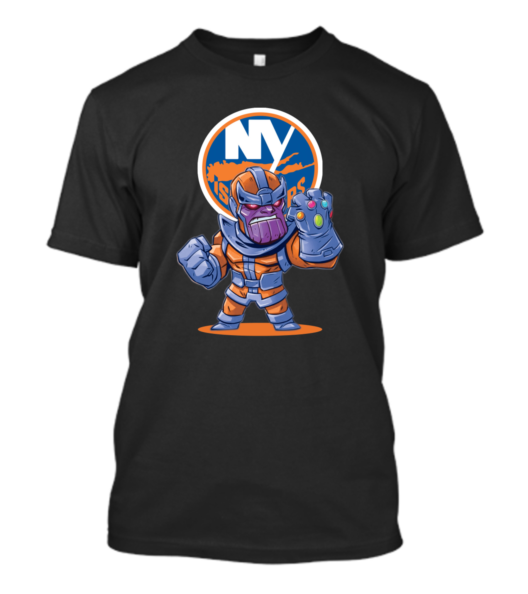 NY Islanders Thanos Fan Art With Infinity Gauntlet And Team T-Shirt