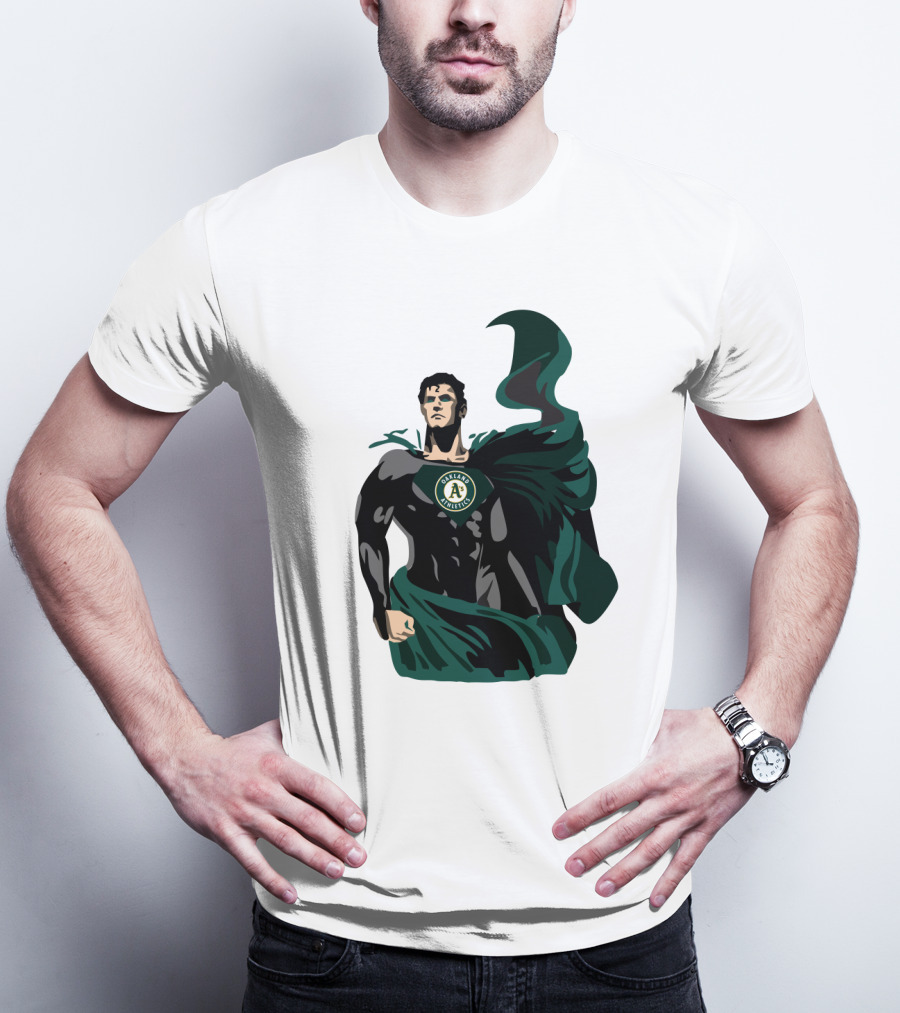 Oakland Athletics Superhero Emblem Combination T-Shirt