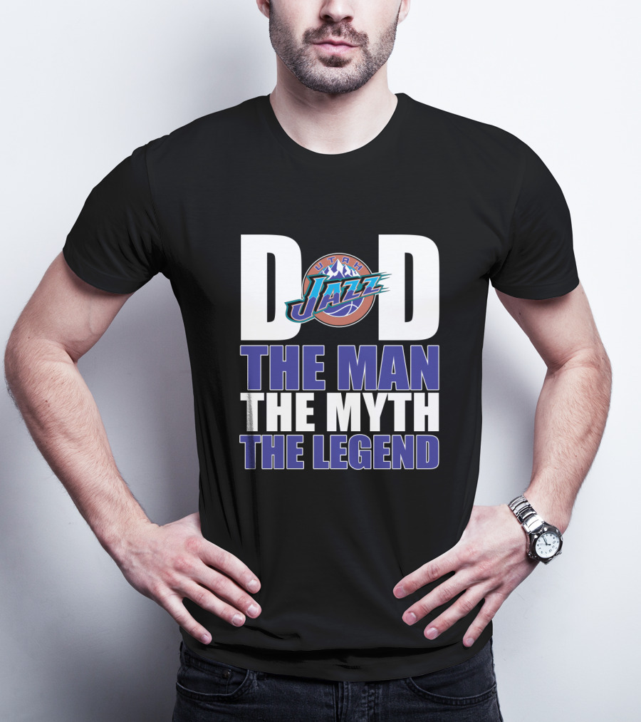 Utah Jazz Dad The Man The Myth The Legend Father's Day T-Shirt
