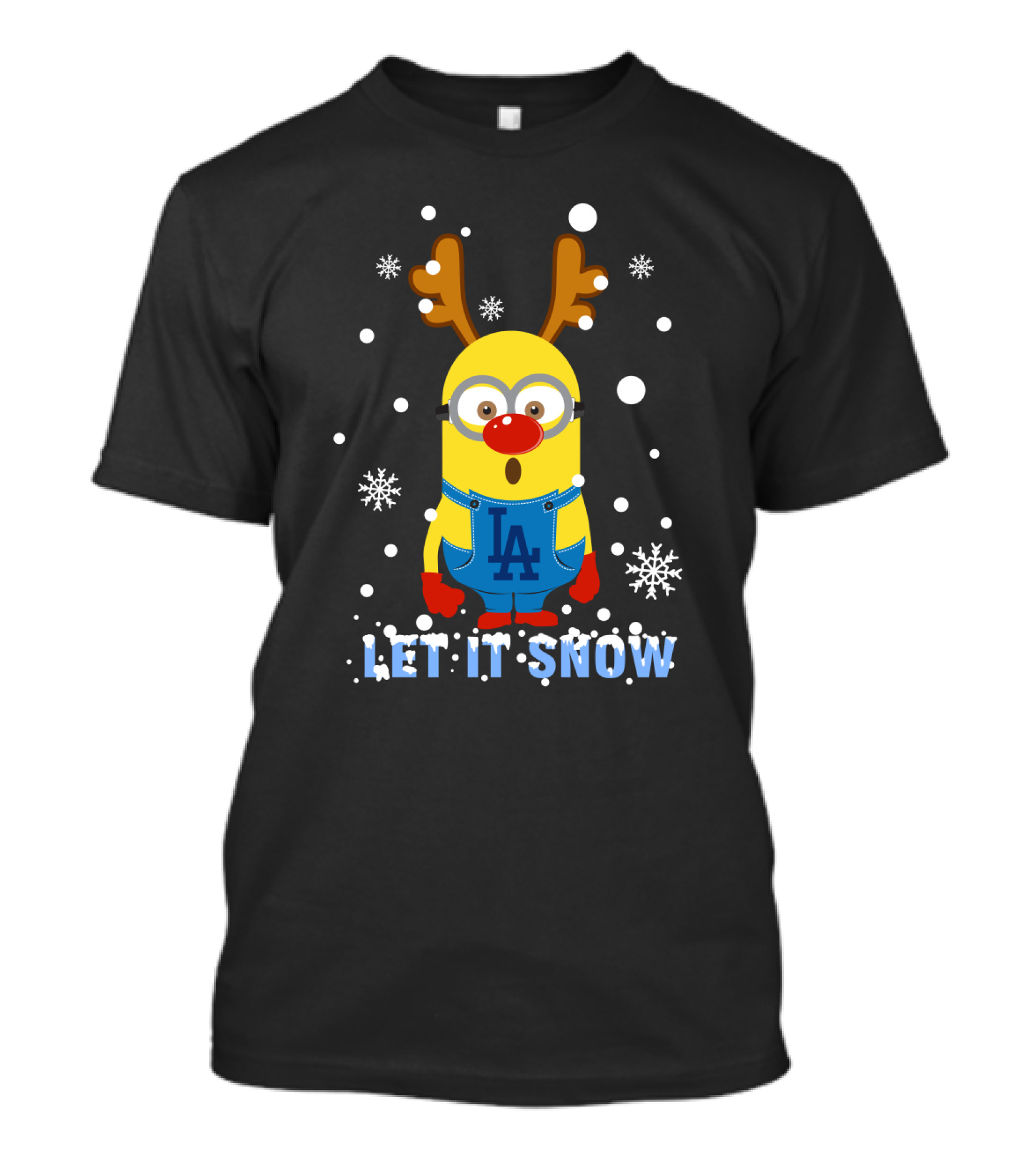 Let It Snow La Minion Reindeer Xmas Dodgers Fans T-Shirt