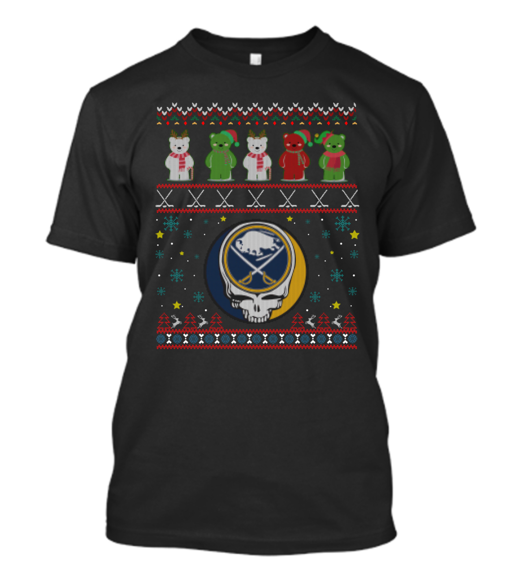 Buffalo Sabres Bears Grateful Dead Hockey Ugly T-Shirt