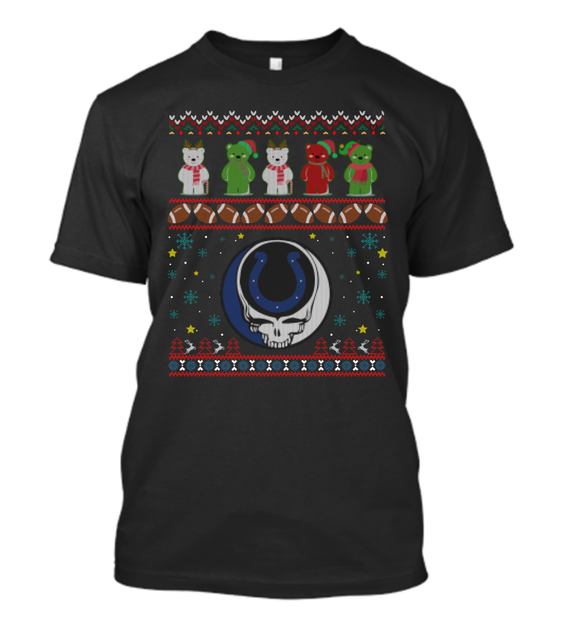 Indianapolis Colts Grateful Dead Bears Christmas T-Shirt