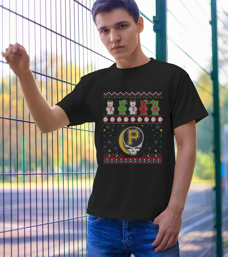 Pittsburgh Pirates Grateful Dead Bears Ugly Christmas T-Shirt