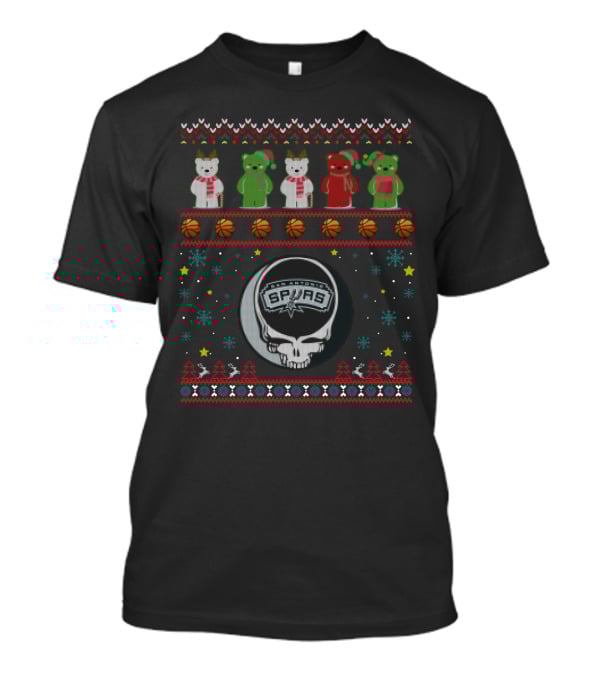 San Antonio Spurs Grateful Dead Bears Christmas T-Shirt