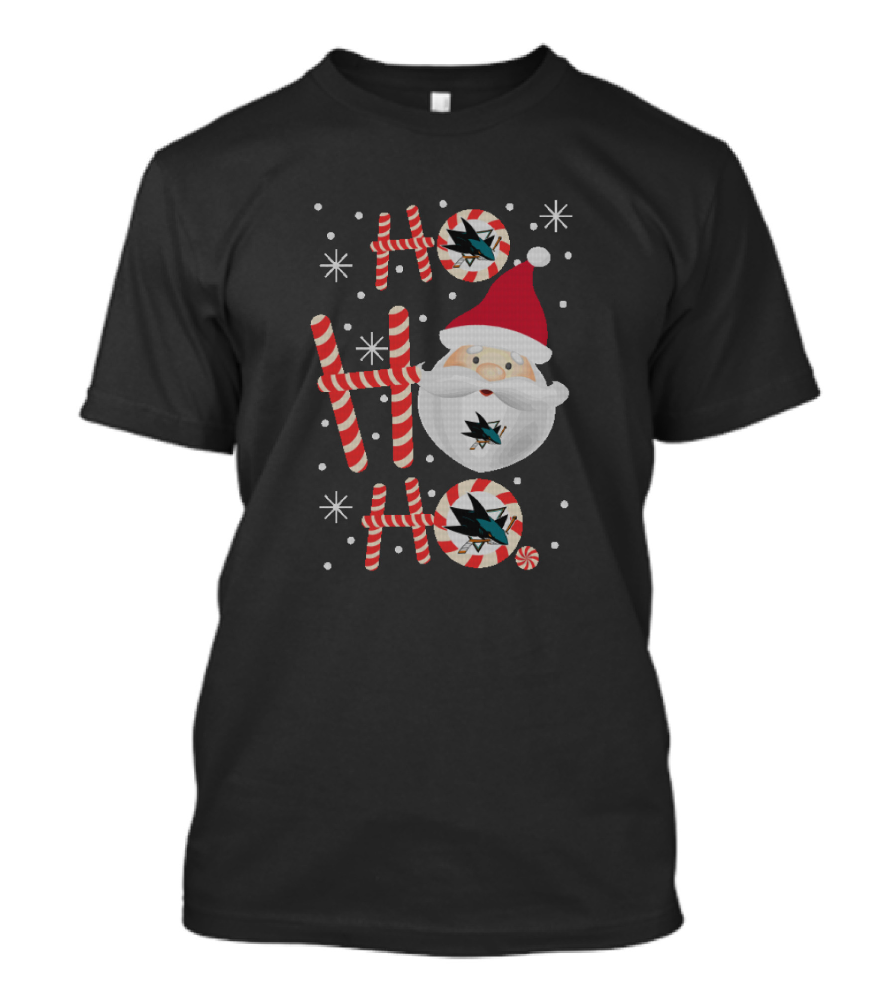 Santa Ho Ho Ho San Jose Sharks Christmas Fans T-Shirt