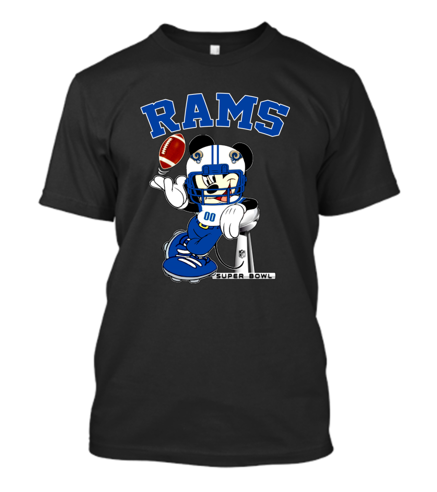 Rams Mickey Super Bowl Los Angeles Nfl Football T-Shirt