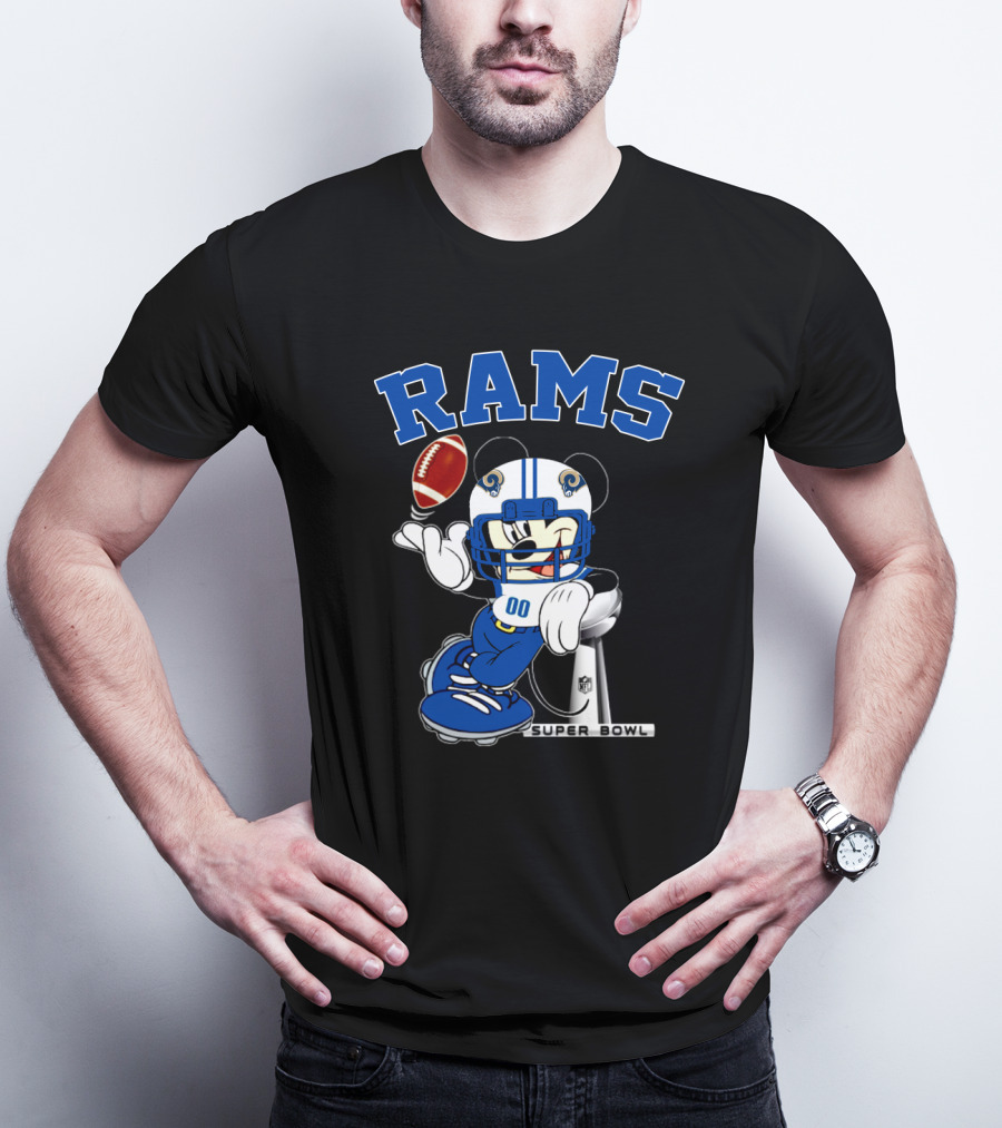 Rams Mickey Super Bowl Los Angeles Nfl Football T-Shirt