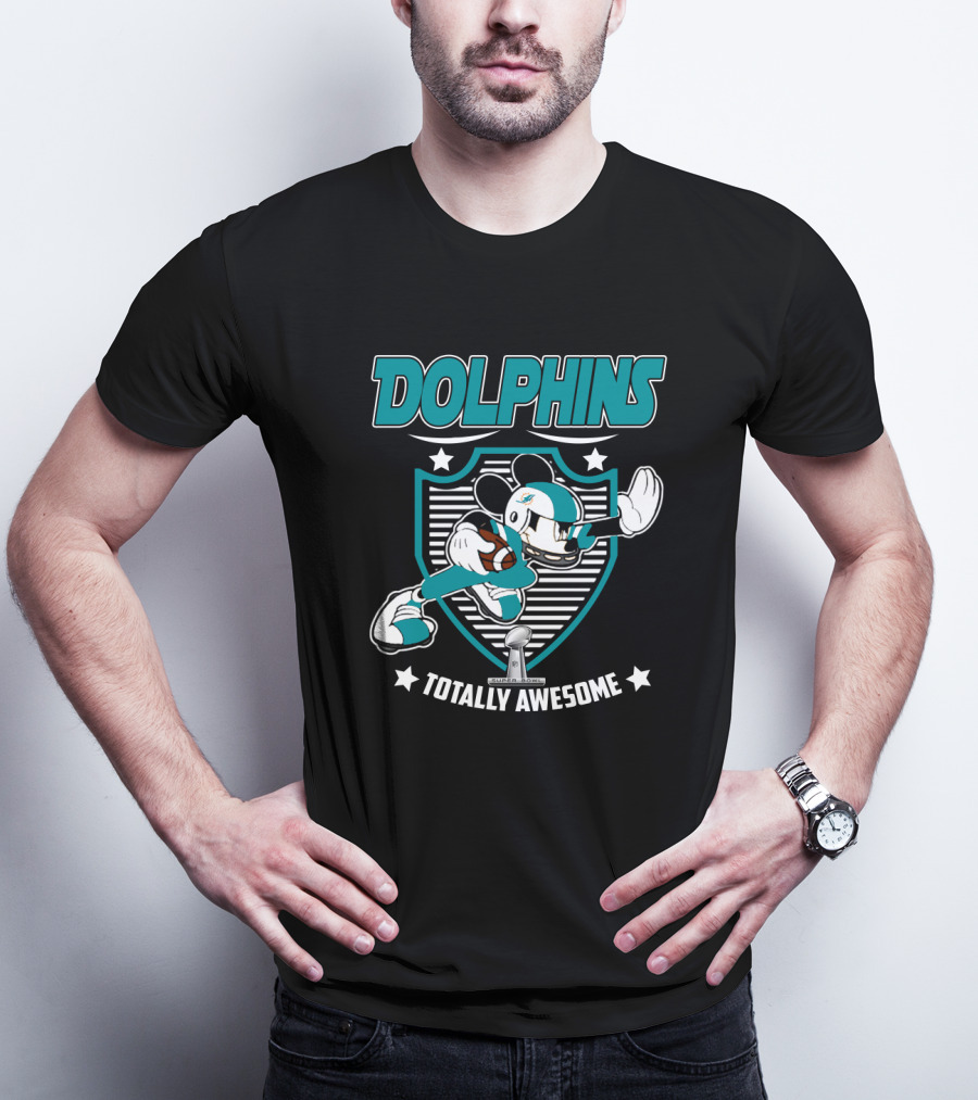 Dolphins Totally Awesome Mickey Football T-Shirt