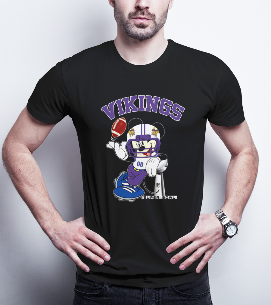 Vikings Minnesota Mickey Nfl Super Bowl Football T-Shirt