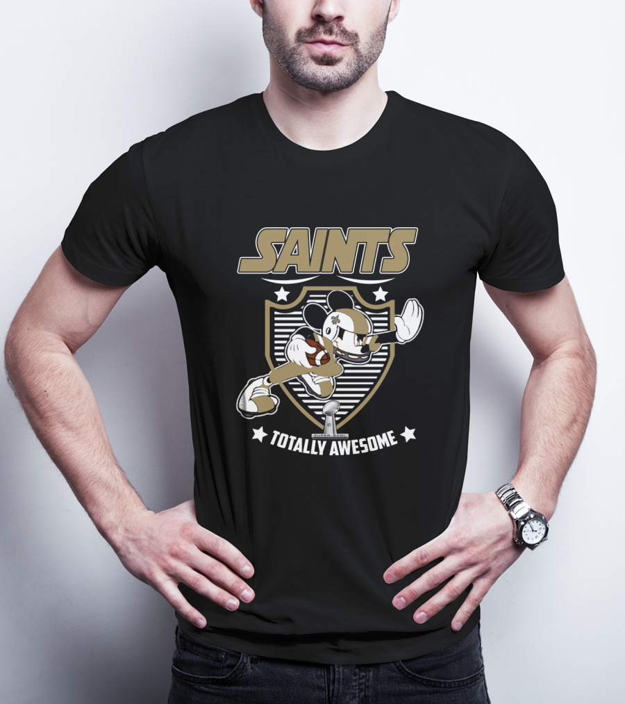 Saints Totally Awesome New Orleans Football Mickey T-Shirt