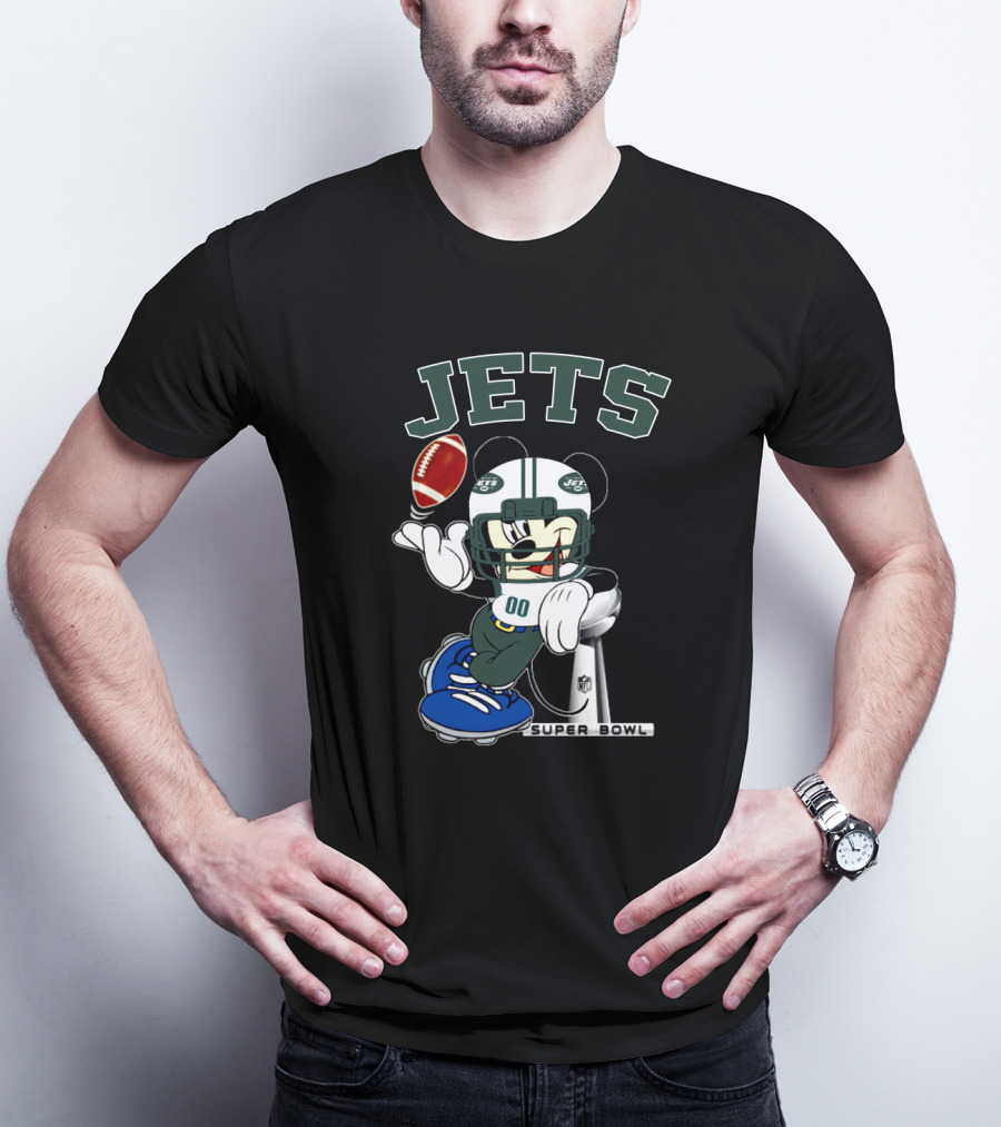 Jets Mickey Helmet Football Super Bowl Nfl T-Shirt