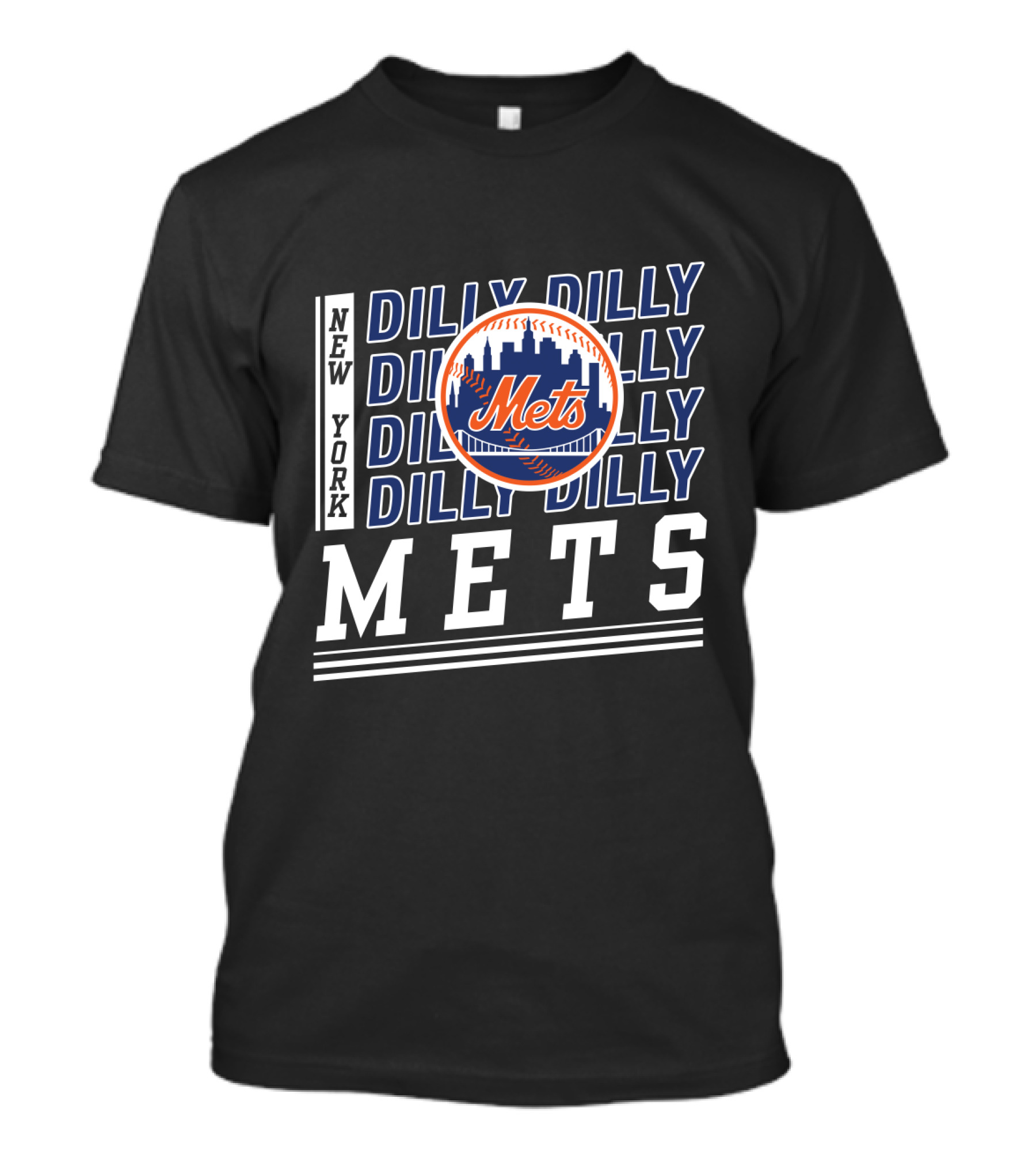 New York Mets Dilly Dilly Baseball Skyline T-Shirt
