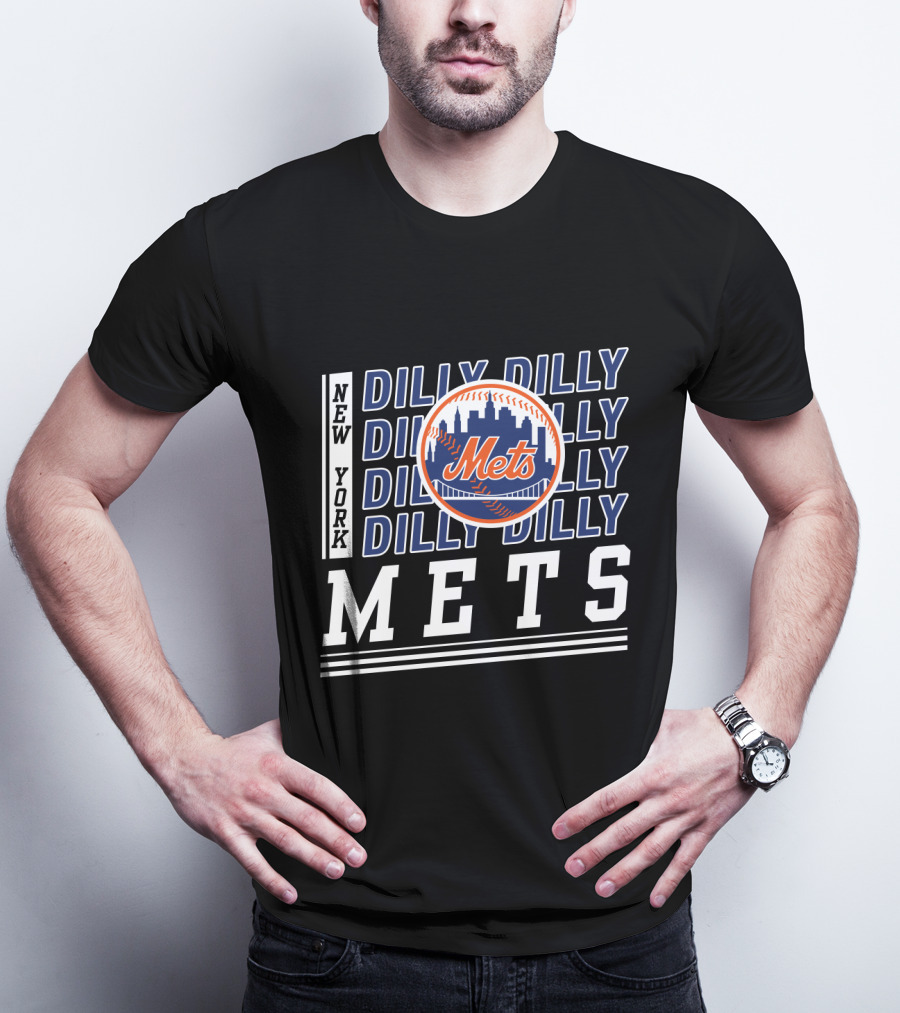 New York Mets Dilly Dilly Baseball Skyline T-Shirt