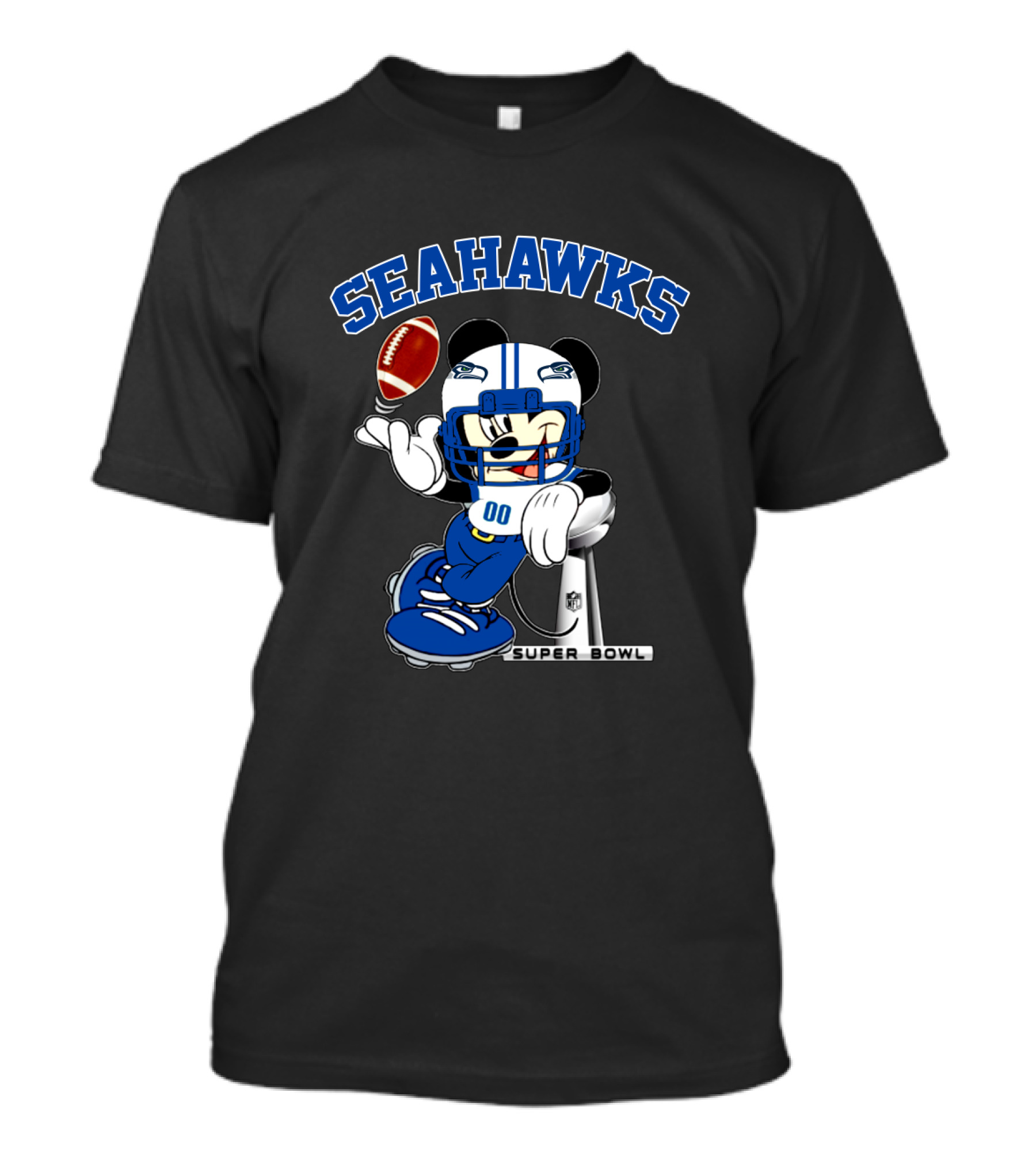 Seattle Seahawks Mickey 00 Nfl Super Bowl Football T-Shirt