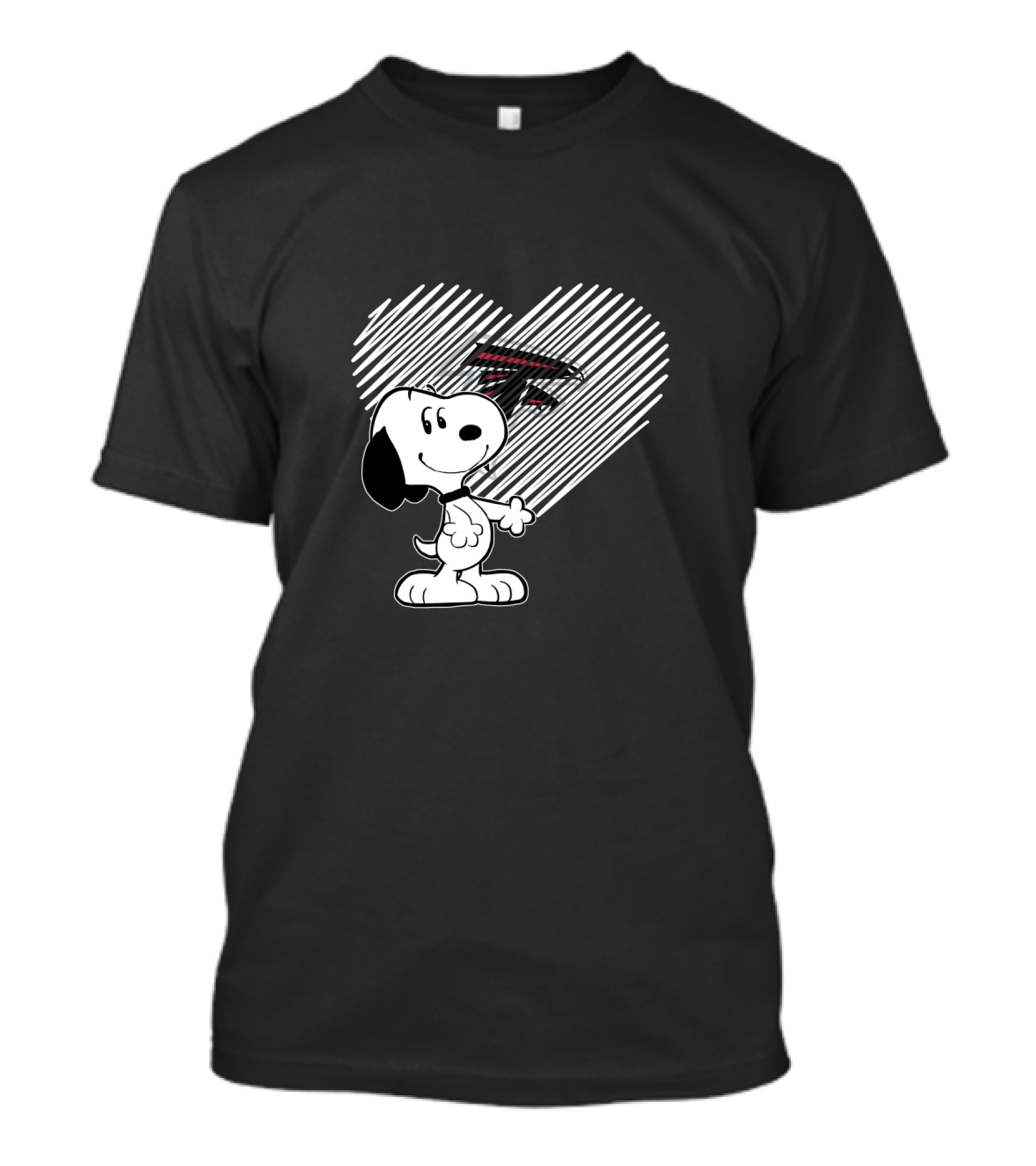 Snoopy Heart With Atlanta Falcons Logo For Fans T-Shirt