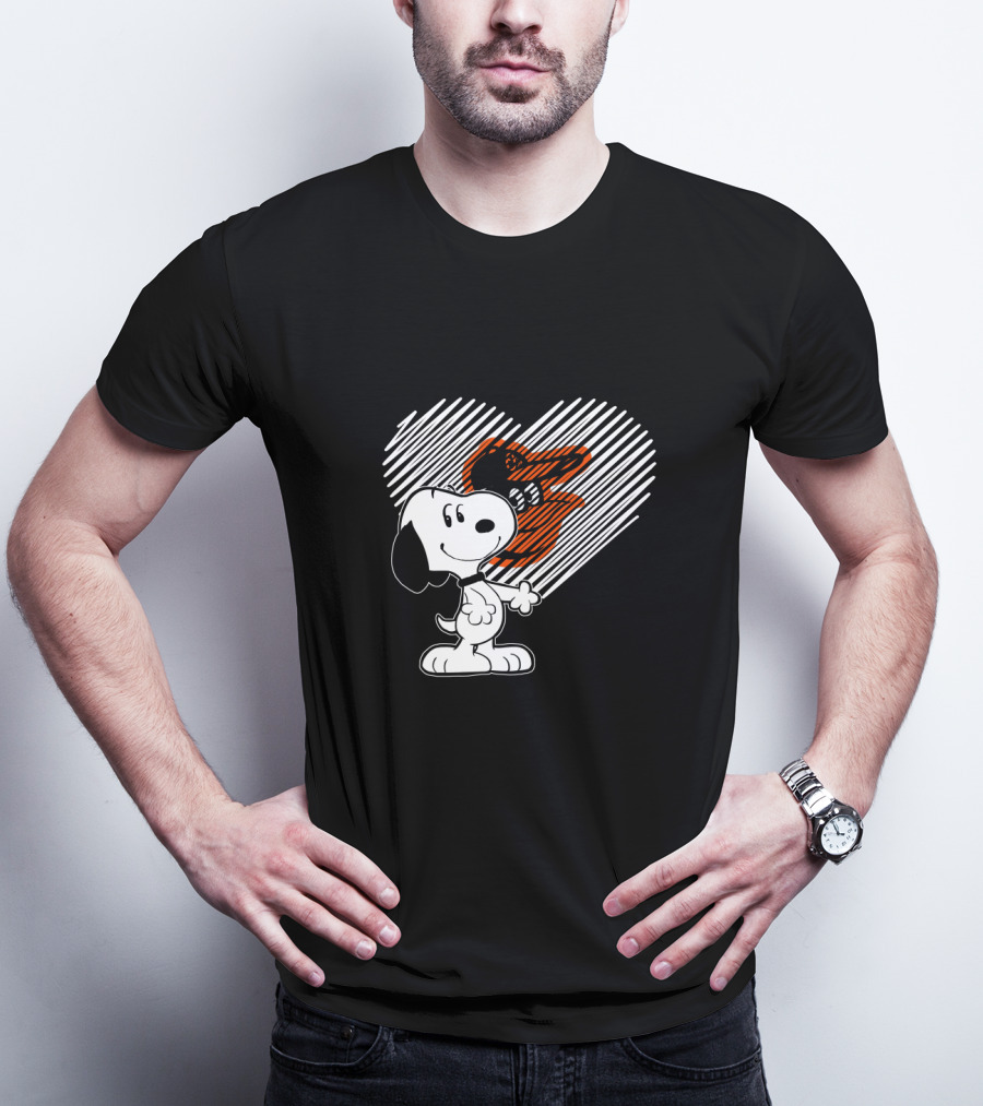 Snoopy Heart Baltimore Orioles MLB Fan T-Shirt