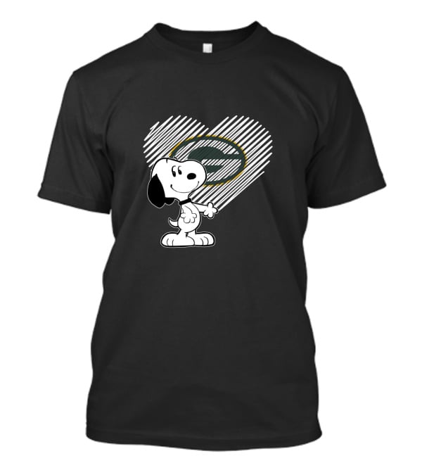 Snoopy Heart Green Bay Packers Fan Love T-Shirt