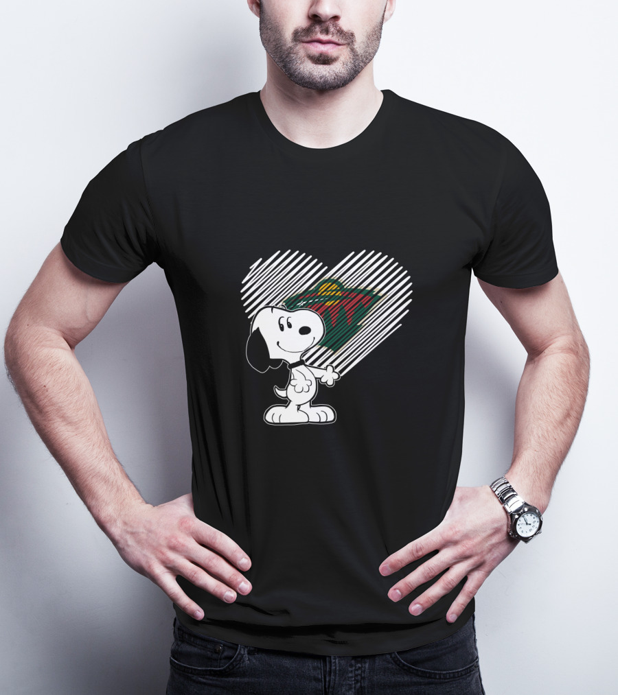 Snoopy Heart Minnesota Wild Iconic Love Collaboration T-Shirt