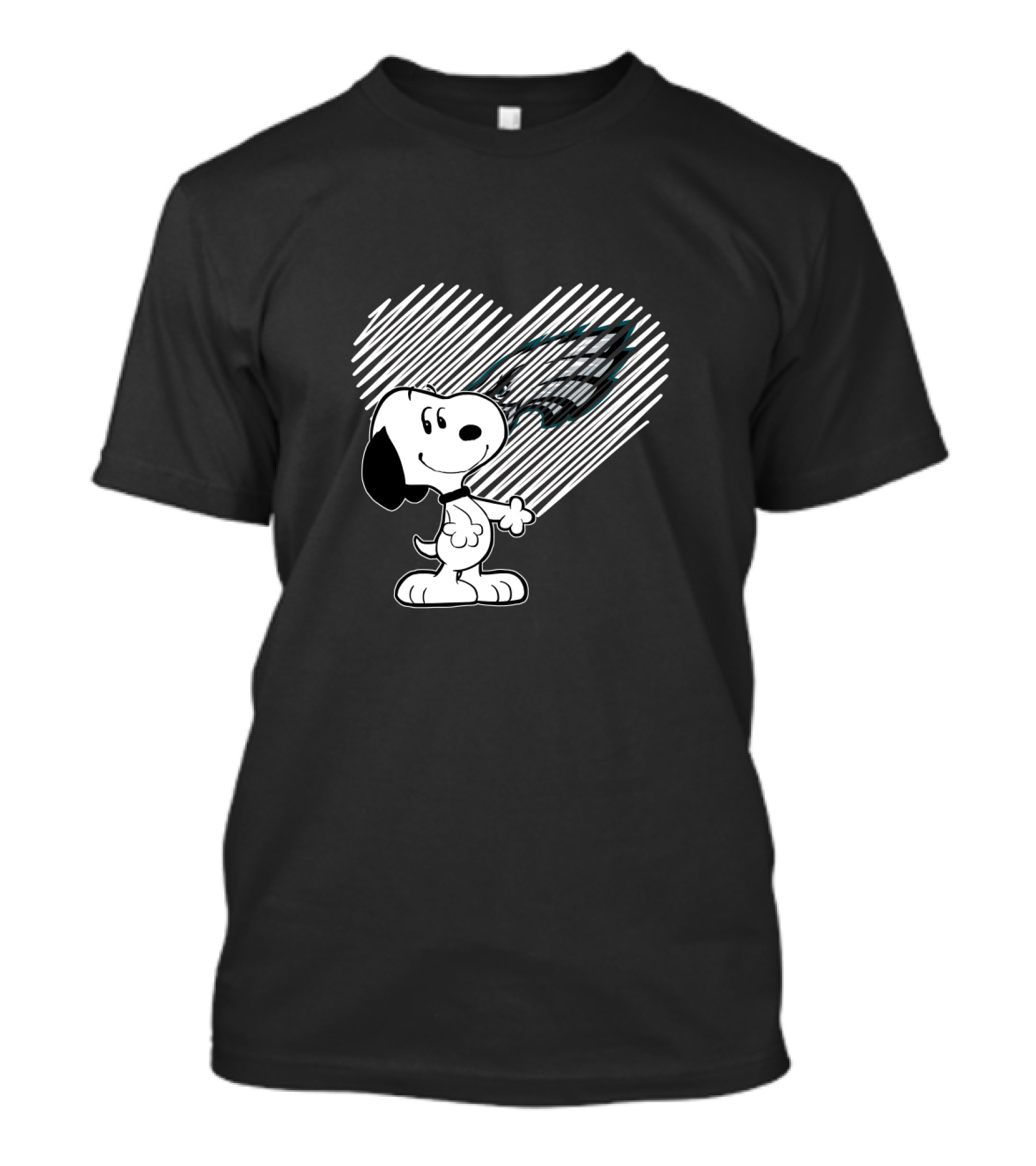 Snoopy Philadelphia Eagles Heart Fan Love T-Shirt