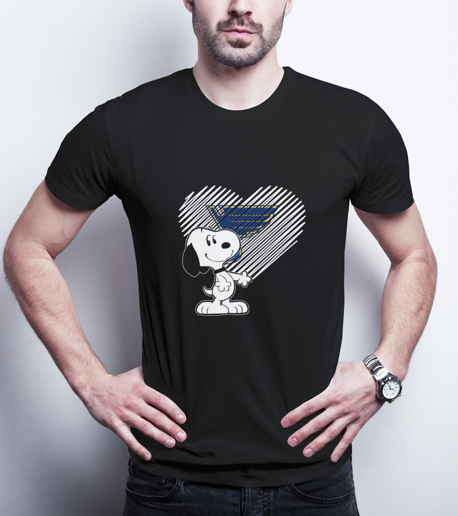 Snoopy Heart With St. Louis Blues T-Shirt