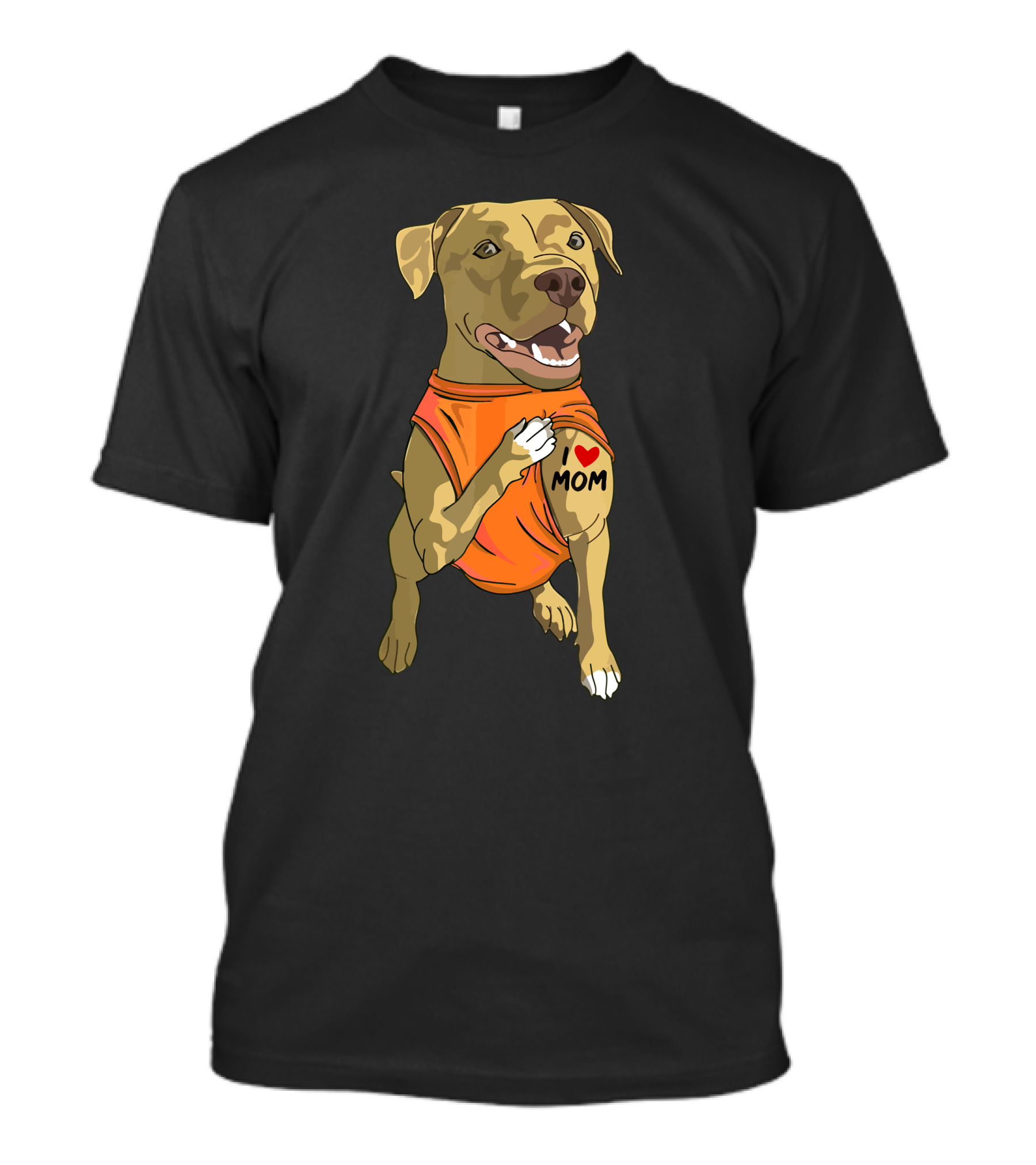 Pit Bull I Love Mom Tattoo T-Shirt