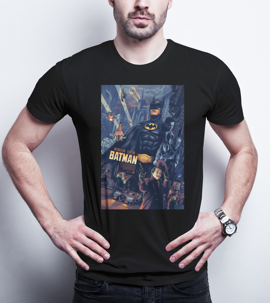 Batman 1989 Nicholson Keaton Gotham City Movie T-Shirt