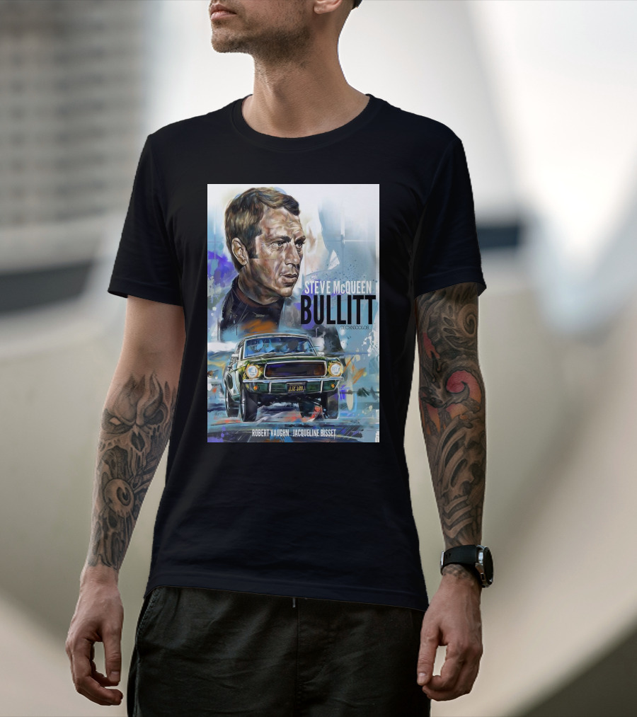STEVE MCQUEEN BULLITT ROBERT VAUGHN JACQUELINE BISSET TECHNICOLOR MOVIE T-Shirt