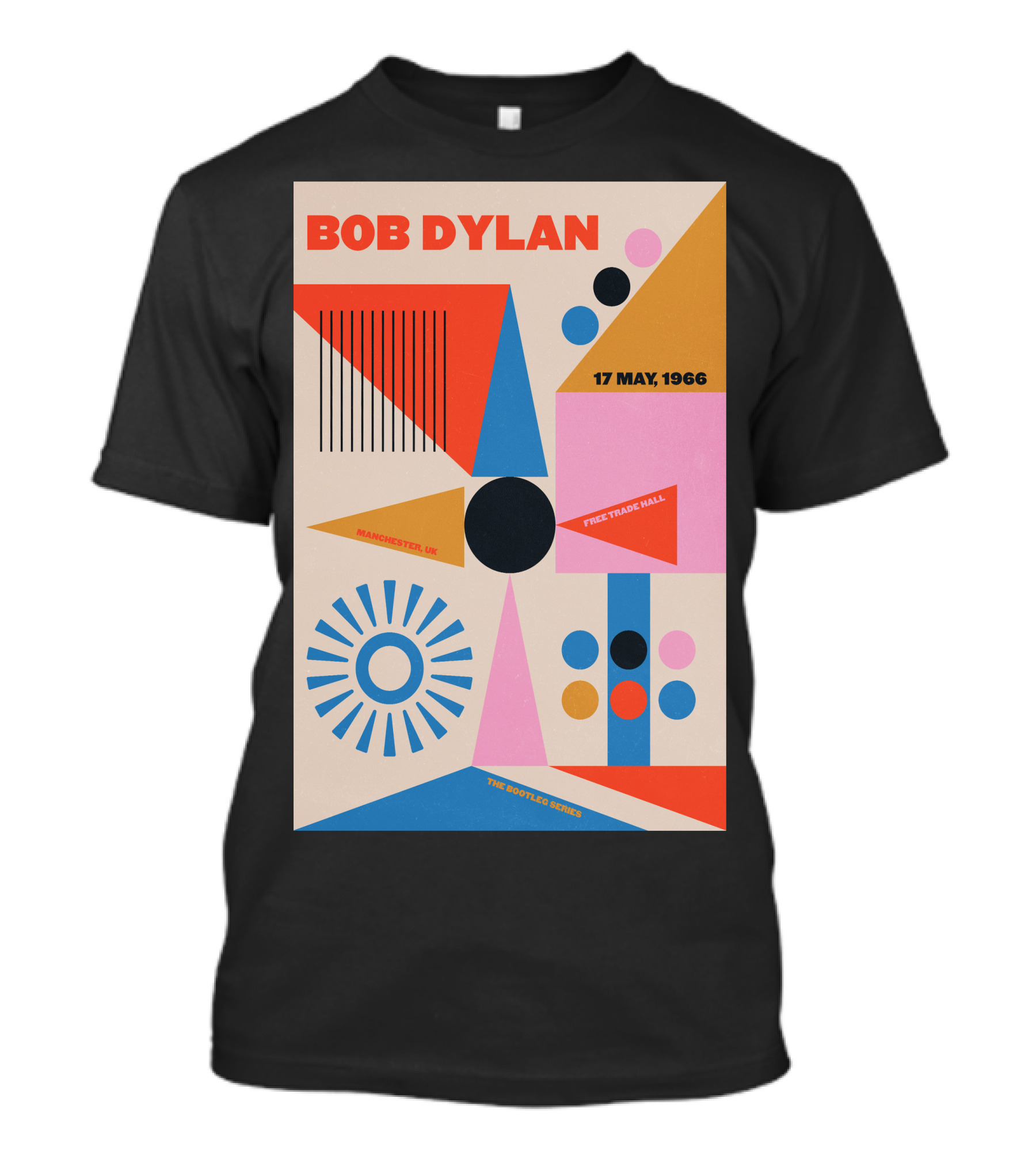 Bob Dylan Manchester Free Trade Hall 17 May 1966 Colorful Geometric T-Shirt